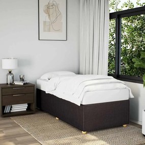 Rám postele bez matrace tmavě hnědá 80 x 200 cm textil 3284896