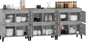 Příborníky 3 ks betonově šedé 60 x 35 x 70 cm kompozitní dřevo 3185779