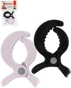 PROFIBABY Klipy na kočárek černý + bílý set 2ks plast v sáčku hj340cb