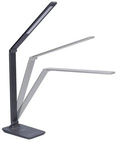 Solight LED stolní lampa 10W s bezdrátovým nabíjením, šedá