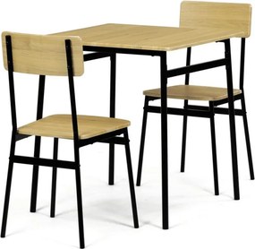 Set jídelní (1+2), MDF, dekor divoký dub, černý kov hnědá