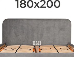 Postel čalouněná ESMINA + lamelový rošt + matrace EMI