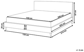 Čalouněná postel v imitaci kůže 140 x 200 cm hnědá FITOU Beliani