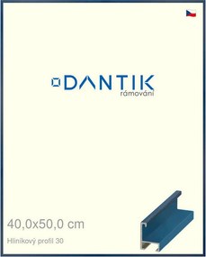 DANTIK rámeček 40x50 | ALU profil 6030 Dýha barevná modrá královská (Plexi Čiré)