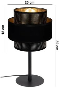 Stolní lampa NESS 1xE27/60W/230V černá