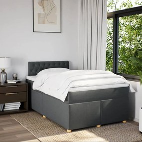Box spring postel s matrací tmavě šedá 120x200 cm textil 3286655