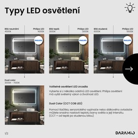 Zrcadlo do koupelny s LED osvětlením F2