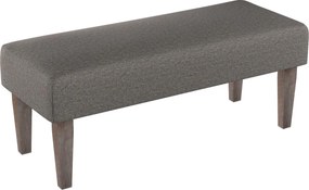 Dlouhá lavička 100x40cm barva šedá látka pletený vzor