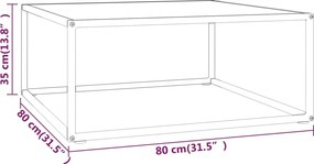 vidaXL Konferenční stolek s m sklem 80 x 80 x 35 cm [322877] Barva: Bílá