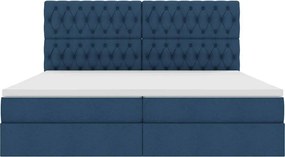 Postel s úložným prostorem a matrací Modrá 200 x 200 cm textil 3371870