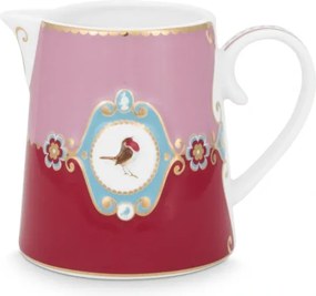 Pip Studio Love Birds Medallion mlékovka 270ml, červeno-růžová (džbánek na mléko porcelánový)
