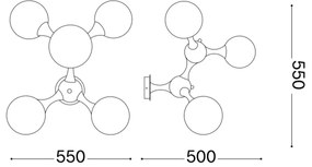 Ideal Lux - Přisazený lustr NODI 5xE14/28W/230V lesklý chrom
