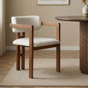 Bílé jídelní křeslo s područkami Toscana – Kalune Design