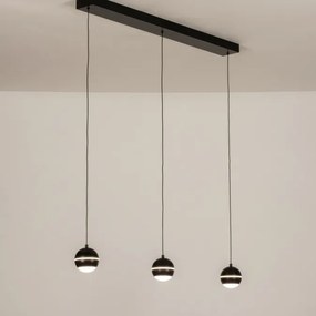Závěsné designové LED černé svítidlo nad jídelní stůl Bernie Line Nero