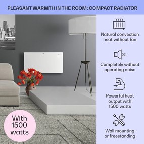 Klarstein Bansin Crystal Smart, konvektor, 1500 W, 5 - 50 °C, ovládání pomocí aplikace