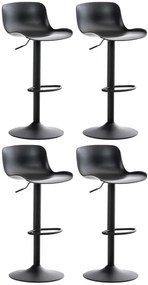 Bhm germany Barové židle Almada (SET 4 ks), plast, černá