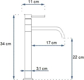 Rea Lugano - Vysoká umyvadlová baterie, Zlatá, REA-B5002