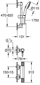 Grohe Precision Feel Sprchový set s termostatickou baterií, chrom 34791001