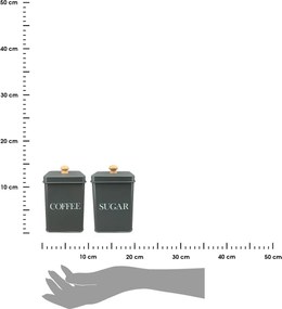 Sada 2ks kovová nádoba na kávu a cukr Melanie, 0,95l