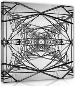 Obraz 80x80 Kovová konstrukce elektrický sloup geometrie perspektiva