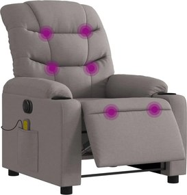 Elektrické masážní polohovací křeslo taupe textil 3206643