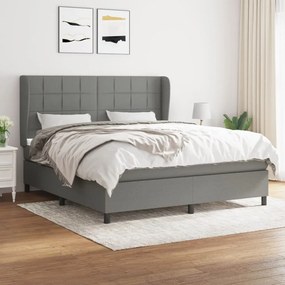 Box spring postel s matrací tmavě šedá 180x200 cm textil 3127982
