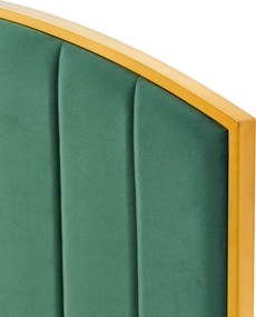 Postel s roštem, 160x200, zelená Velvet látka/gold chrom zlatá, GEORGIA