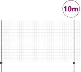 Euro plot s pilotem 10 x 1,4 m Ocel potažená PVC Šedá Síťovina 3336083