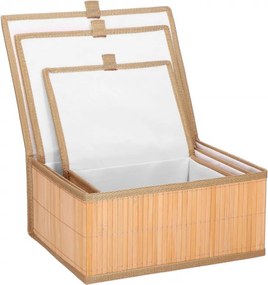 Bambusový úložný box SPRINGOS BAMBOO sada 3 ks
