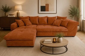 XXXLutz ROHOVÁ SEDAČKA, textil, rezavá P & B - Sedací soupravy - 00000F001803