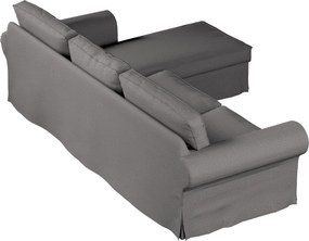 Potah na pohovku IKEA Ektorp 2-místná s lenoškou barva šedá látka pletený vzor