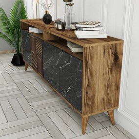 Skříňka Milan 2 Walnut and Black Marble
