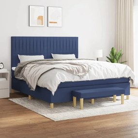 Box spring postel s matrací modrá 160x200 cm textil 3137331