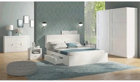 Ložnice (postel 160X200cm, 2 ks noční stolek, skříň) Ramiok (bílá). 1075408