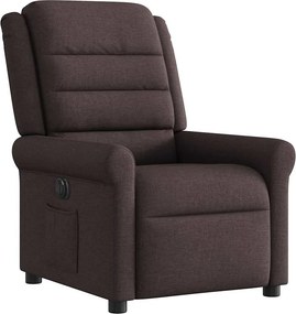 Elektrické polohovací křeslo tmavě hnědé textil 3303299