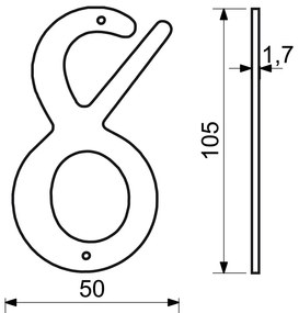 Domovní číslo "8", RN.105HR, černá