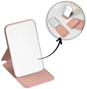 Flamenco Mystique Ekokůže kosmetické zrcátko s otvíracím mechanismem v růžovém designu pro kabelku L17R