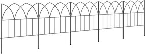 Outsunny Zahradní Ploty 205x45,5 cm Sada 5 Dekorativních Kovových Plotů pro Zahradu, Bezpečná Kombinace Zvířecí Bariéra pro Terasu, Patio a Trávník |