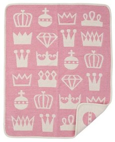 Bavlněná dětská deka chenille Royal pink 70x90, Klippan Švédsko Růžová