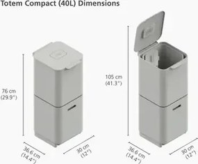 Joseph Joseph Totem Compact 40L bílá / 2x 20 L koš na odpad / Pachový