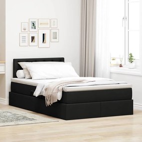 Postel s úložným prostorem a matrací Černá 120 x 200 cm Samet 3370628
