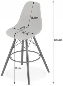 Set tří jídelních židlí LAMAL - černé (hnědé nohy) 3ks