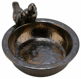 Ego Dekor EGO DEKOR DOP JDD Pítko pro ptáky s ptáčky, keramika, bronzová, 23x23x5cm