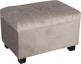 Šedá sametová podnožka Grey - 50*34*33 cm