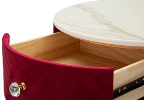 Designový toaletní stolek s taburetkou Xalvadora červený