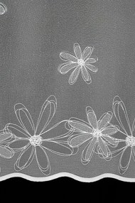 Olzatex žakárová záclona FANY N0289 květinový vzor, s bordurou, bílá, výška 245cm (v metráži)
