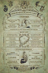 Plakát, Obraz - Harry Potter - Hogwarts School List, (61 x 91.5 cm)