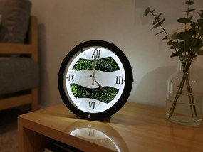 Li-Go "Mechové hodiny" svítidlo s powerbankou a pohybovým čidlem/černá s patinou a bílá velikost svítidla/hodin: 50 cm