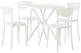 Zahradní souprava stolu a 4 židlí bílá SERSALE / VIESTE Beliani