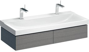 Geberit Xeno 2 - Skříňka pod umyvadlo 1200 mm, s LED svítidlem, 2 zásuvky, šedá 500.517.43.1